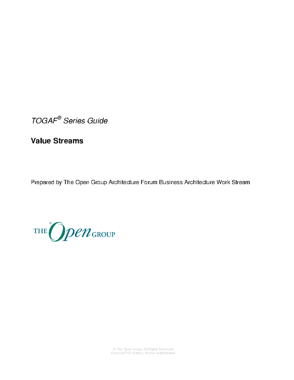 TOGAF Series Guide: Value Streams Overview and Mapping Techniques - Studocu