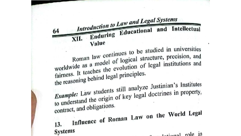 World Legal Systems: Influence of Roman Law (CS 64) - Studocu