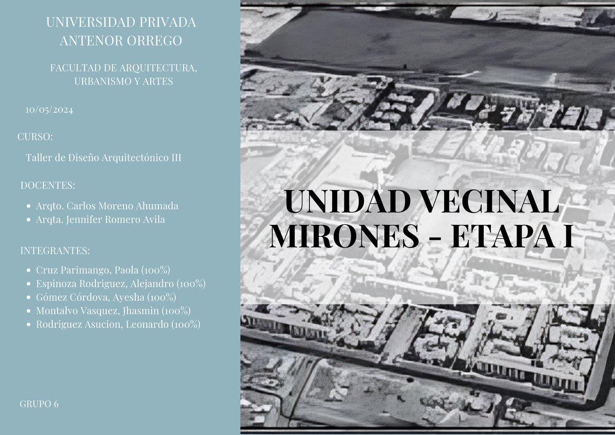 Taller de Diseño Arquitectónico III: Análisis Unidad Vecinal Mirones - Studocu