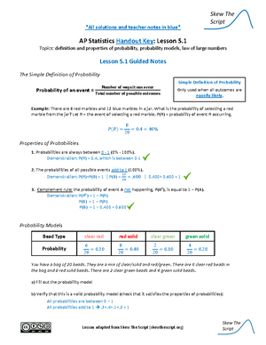 AP Statistics (5.6) lesson notes: Variance and standard deviation of ...
