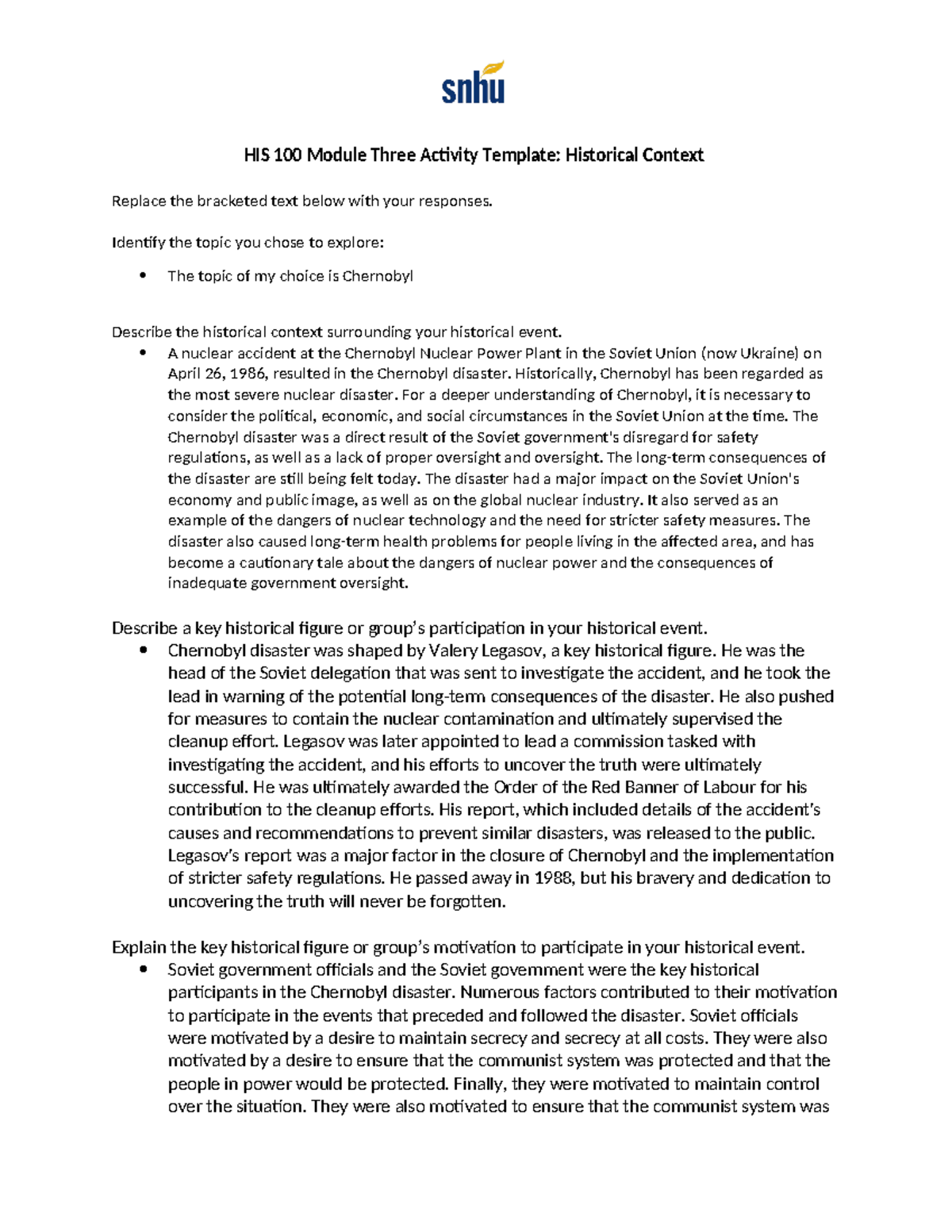 HIS 100 Module Three Activity Context Template - HIS 100 Module Three ...