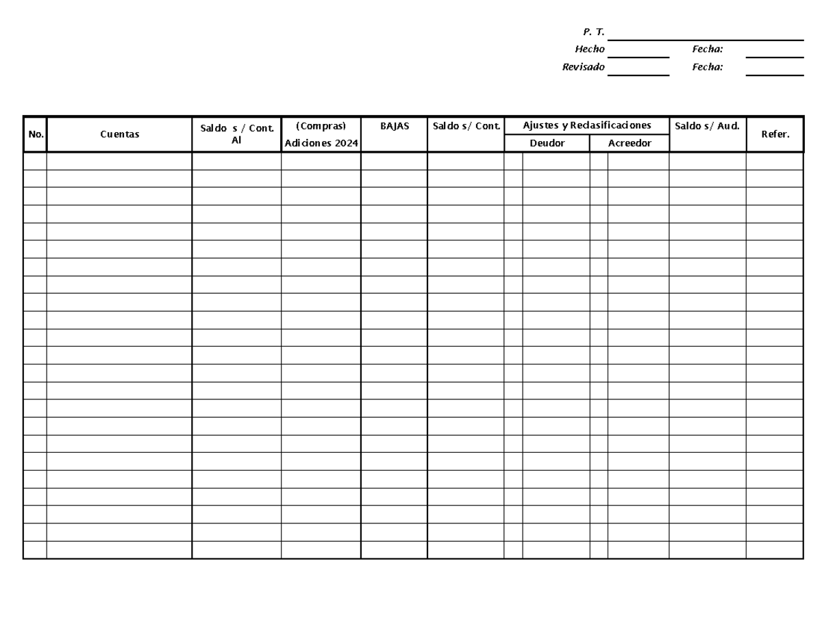 Formatos Propiedad - Hecho Fecha: Revisado Fecha: (Compras) BAJAS Saldo ...