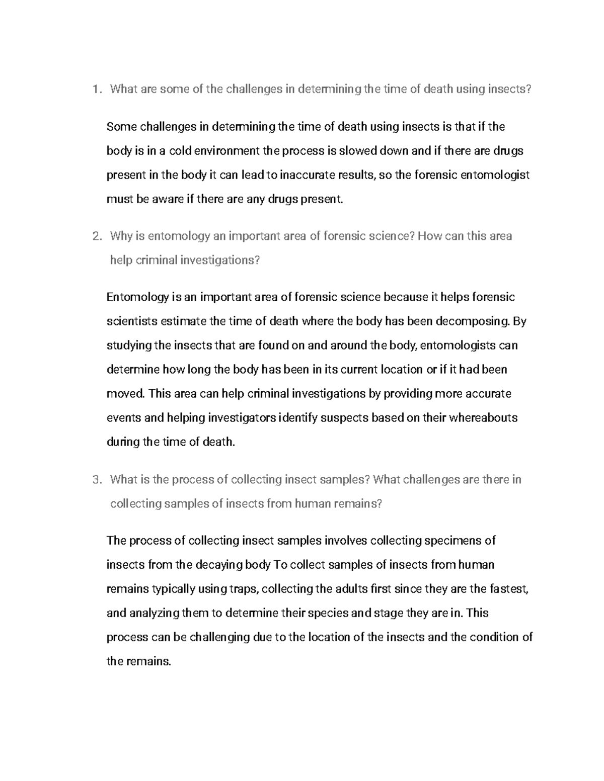 Unit 5: Forensic Entomology & Its Role in Time of Death Estimation ...