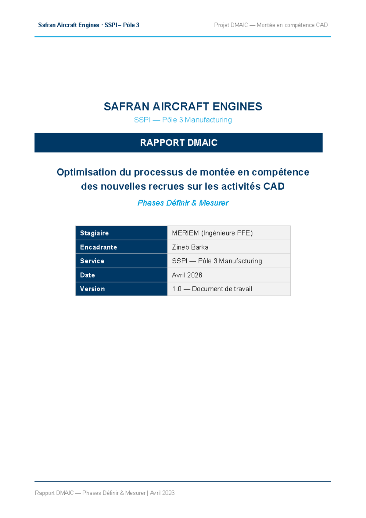 Rapport DMAIC - Optimisation de la Montée en Compétence CAD - SSPI Pôle ...