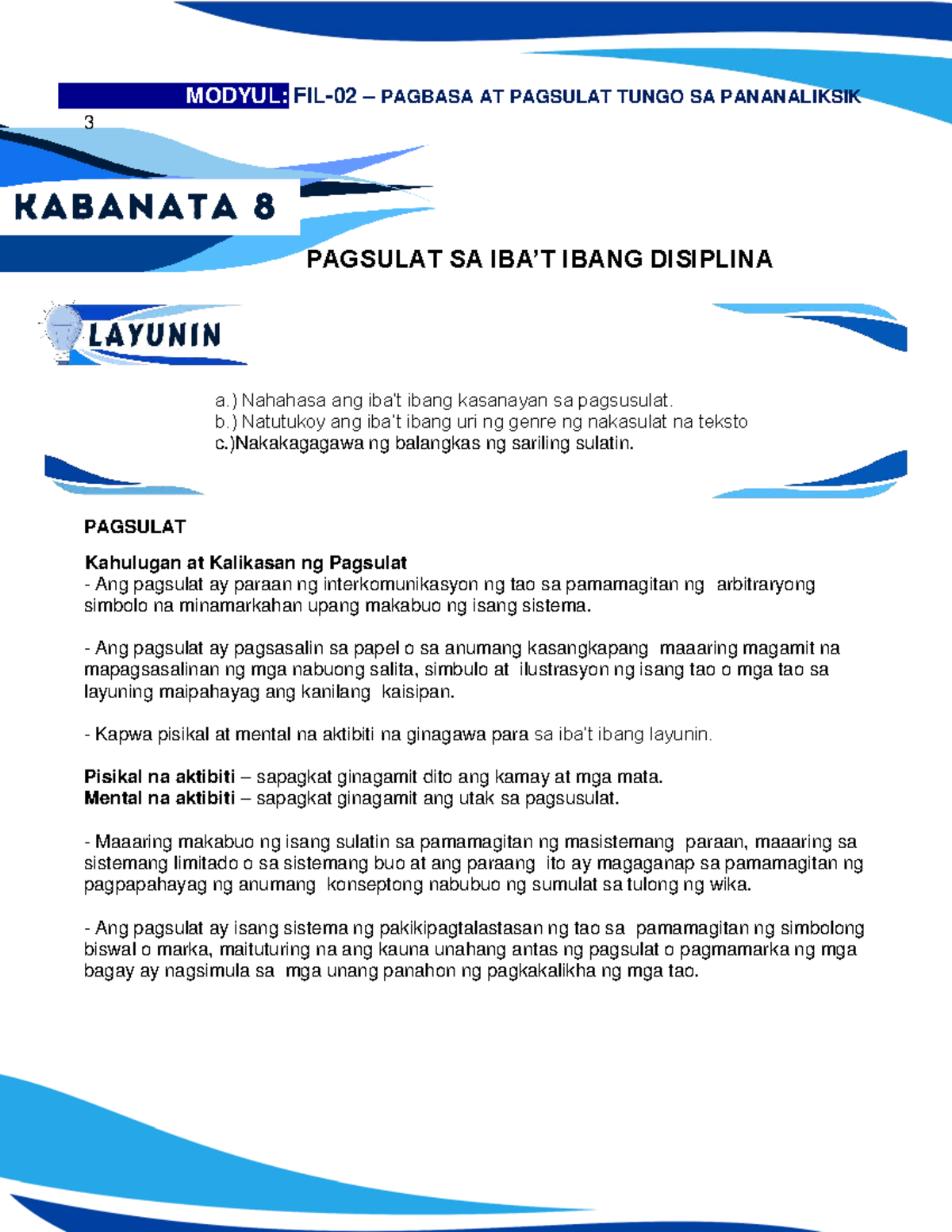 MODYUL: PAGBASA AT PAGSULAT TUNGO SA PANANALIKSIK 3 - Kabanata 8 ...