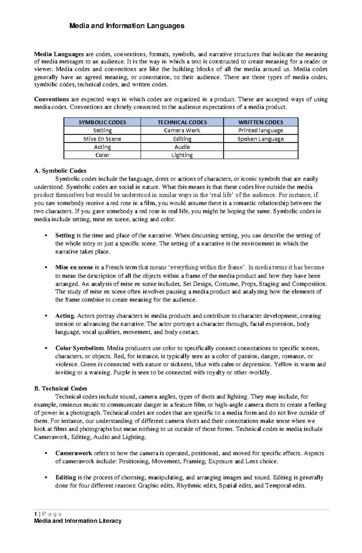 Media AND Information Languages - Lesson 6: Media and Information ...