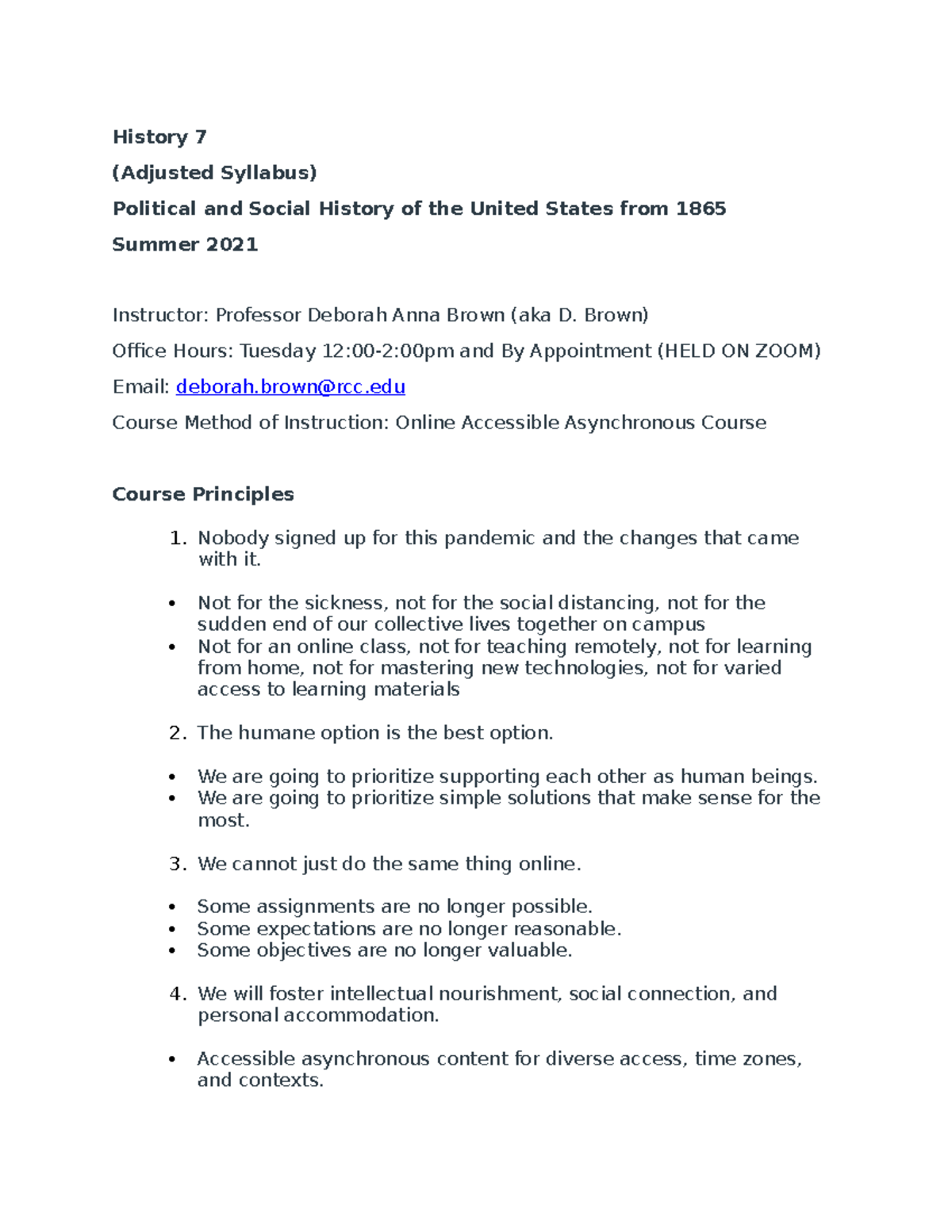 HIST7 Summer 2021 Online Syllabus: Social History of the U.S. - Studocu