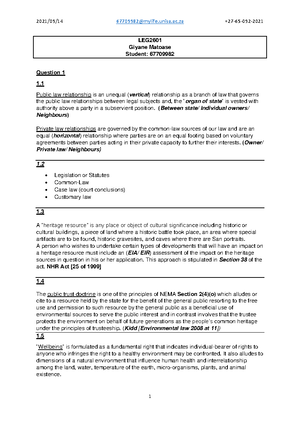 [Solved] Section 2 of the National Environmental Management Act of 1998 - Legal Aspects of ...