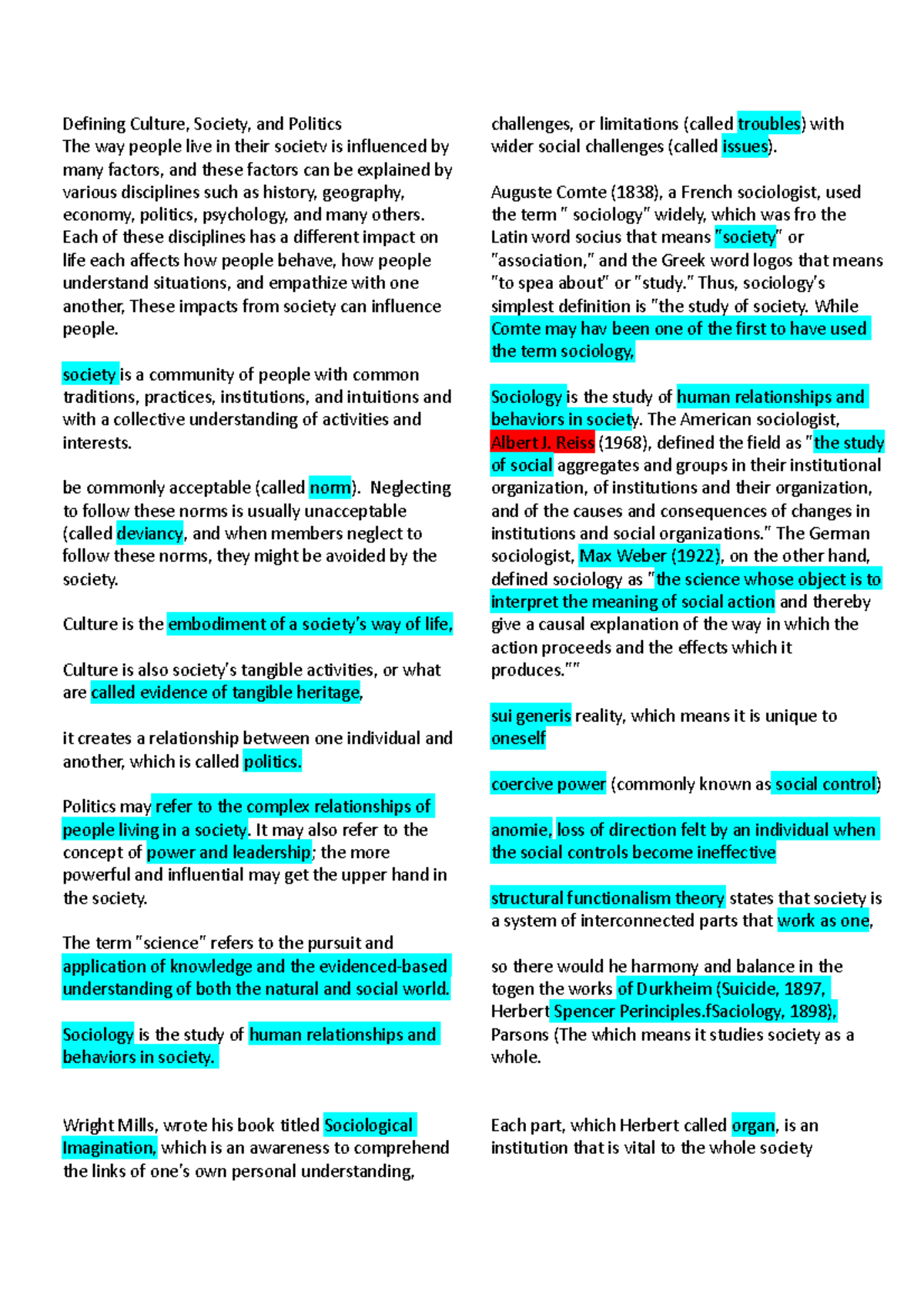 UCSP- G11 Cultural, Social, and Political Influences Overview - Studocu