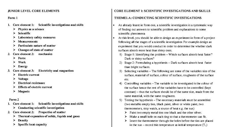 Physics JCE Notes: Scientific Investigations, Mechanics & Electricity ...