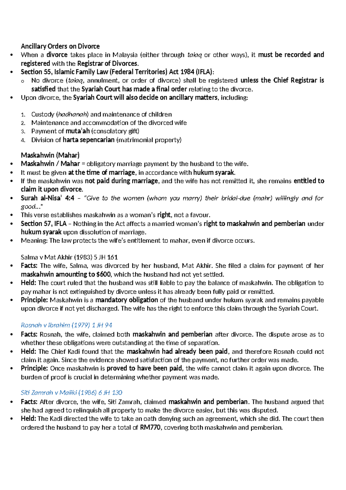 Ancillary Orders in Divorce: Insights from IFLA (Family Law Notes ...