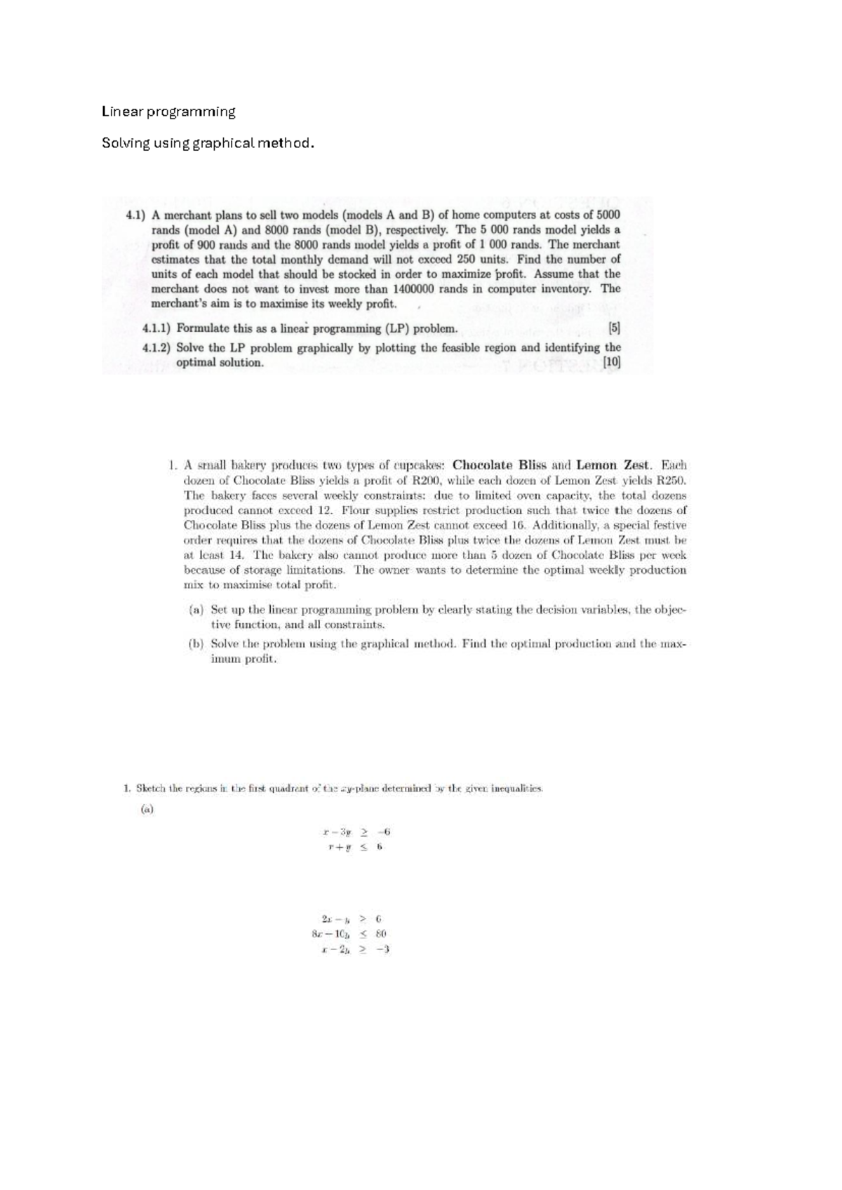 Linear Programming: Graphical Method for Profit Maximization in ...