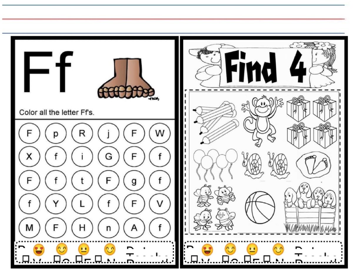 F activities - Bachelor in ELementary Education - Ff Find 4 Color all ...