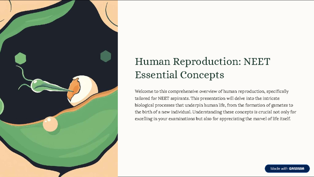 Human Reproduction: NEET Comprehensive Study Guide - Studocu
