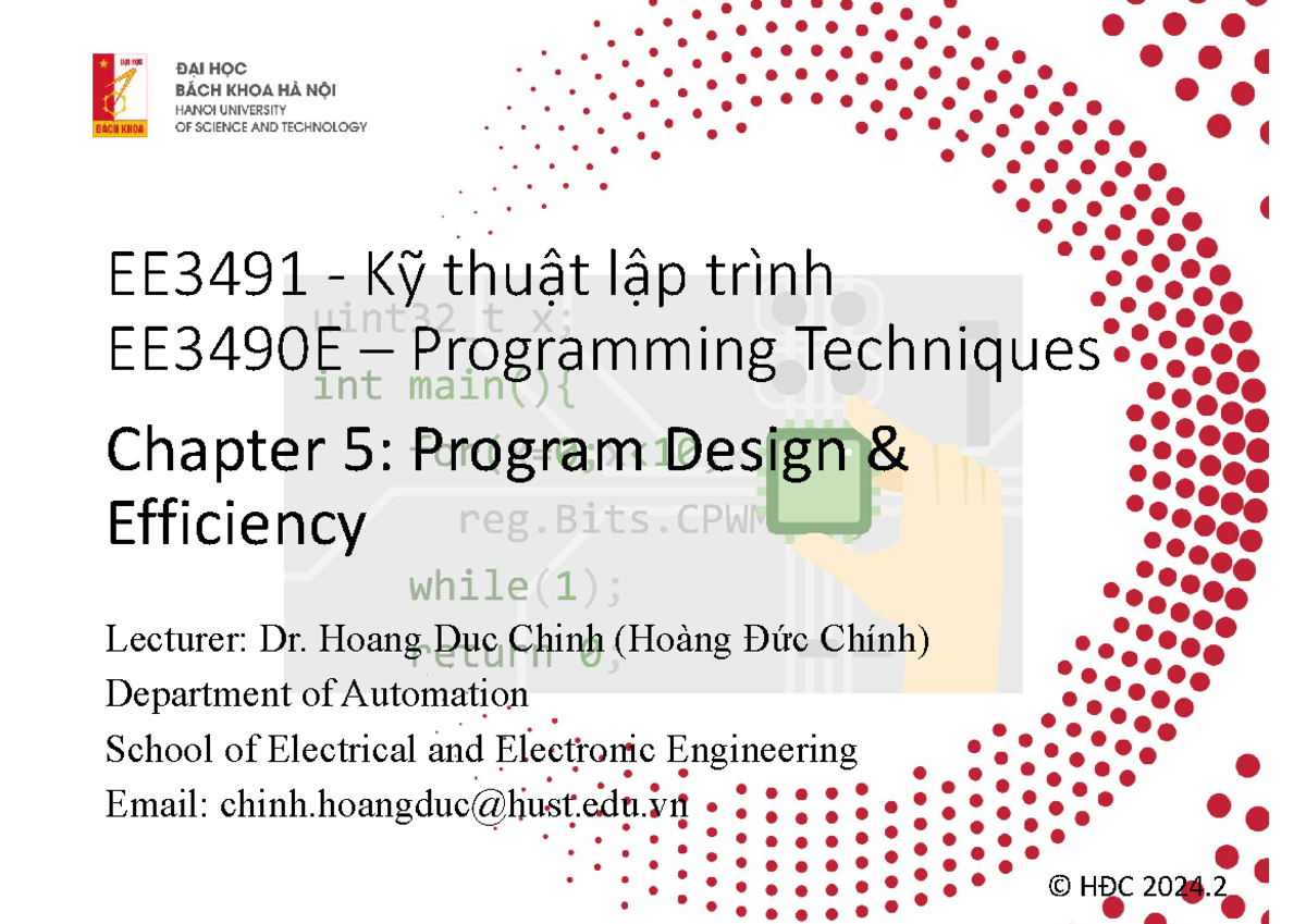 EE3491 Chapter 5: Program Design Efficiency - Key Concepts and ...