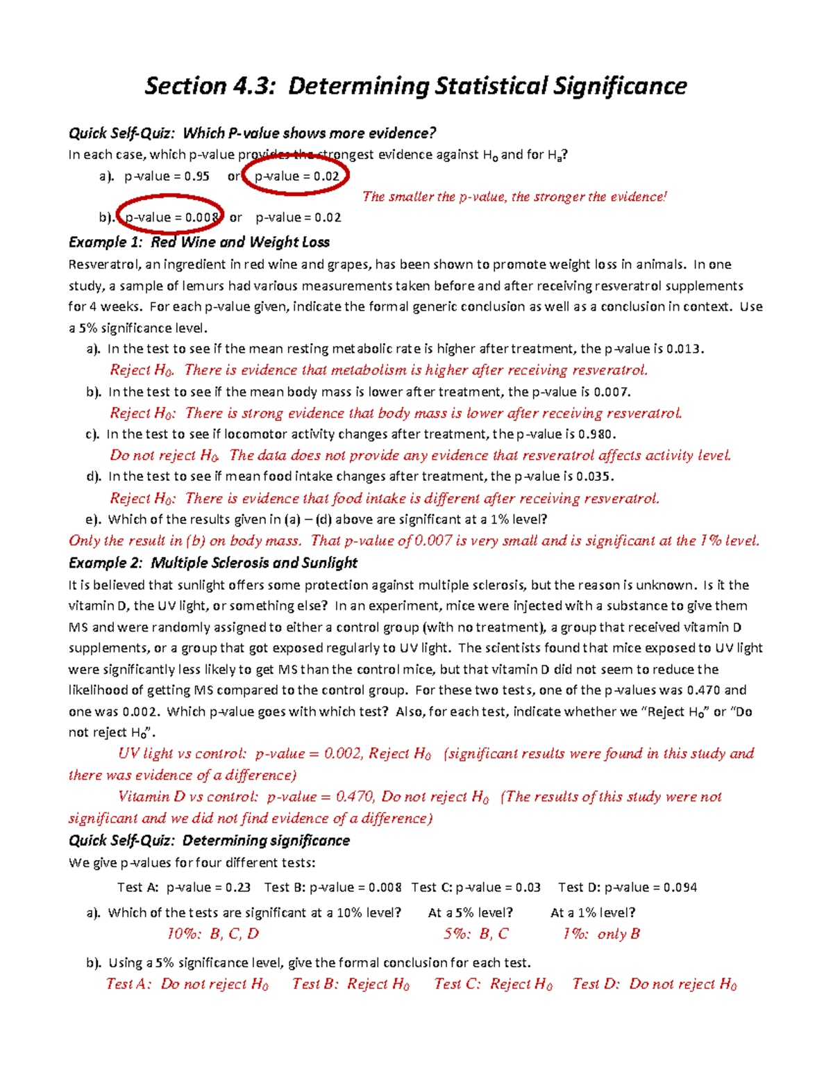Sec4-3Examples Answers - Section 4: Determining Statistical ...