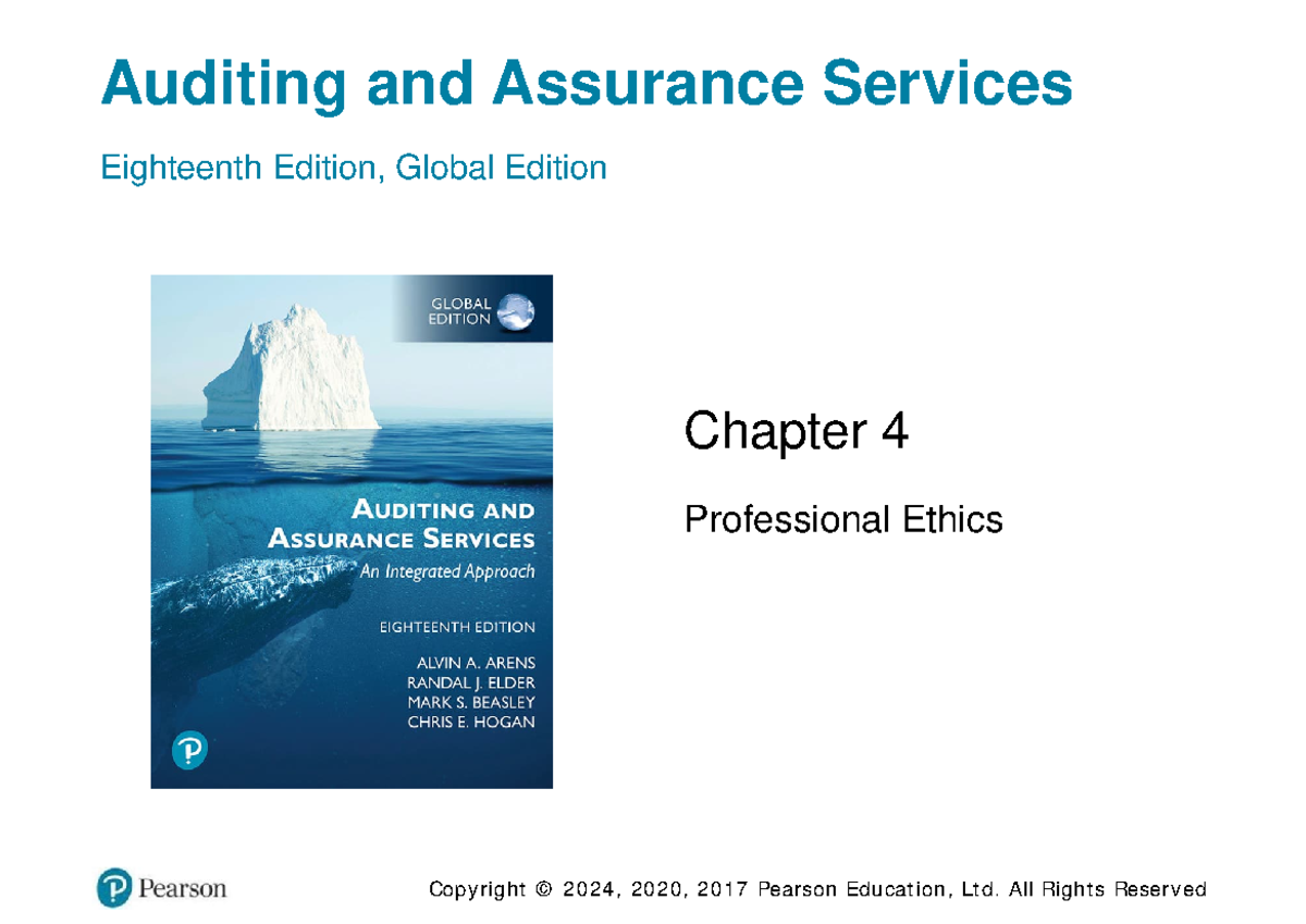 Auditing and Assurance Services E18: Chapter 4 - Professional Ethics - Studocu