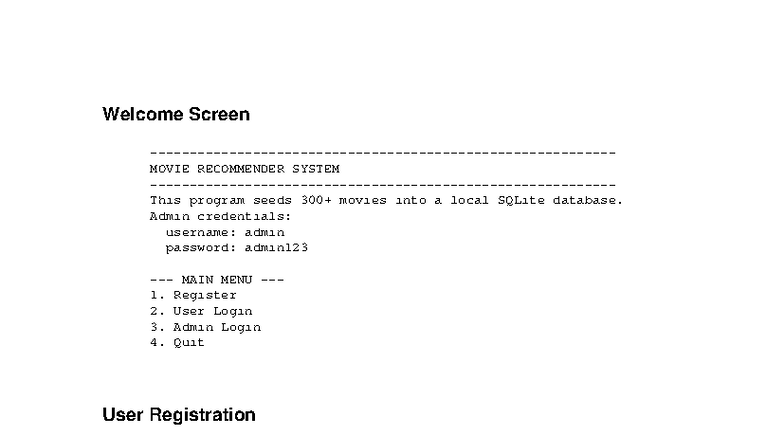 RECOMMENDER SYSTEM Project Outputs & MySQL Tables Overview - Studocu
