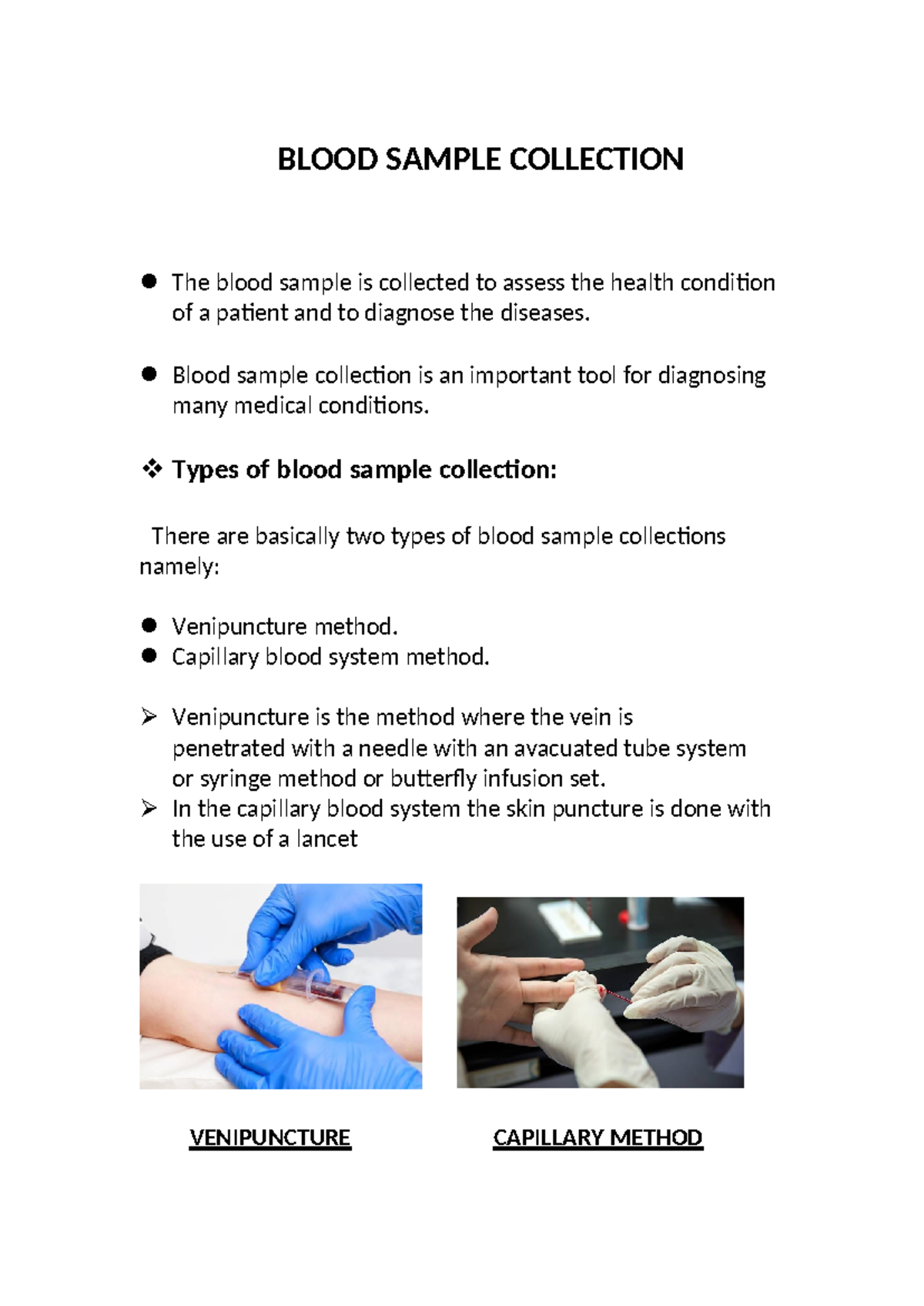 Blood Sample Collection Procedures and Complete Blood Picture (CBP ...