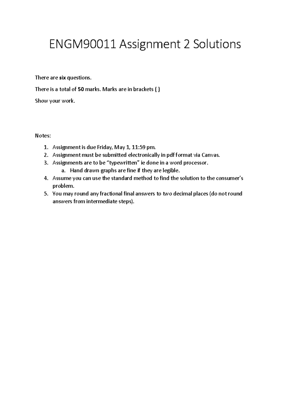 ENGM90011 Assignment 2 Solutions - Warning: TT: undefined function: 32 ...