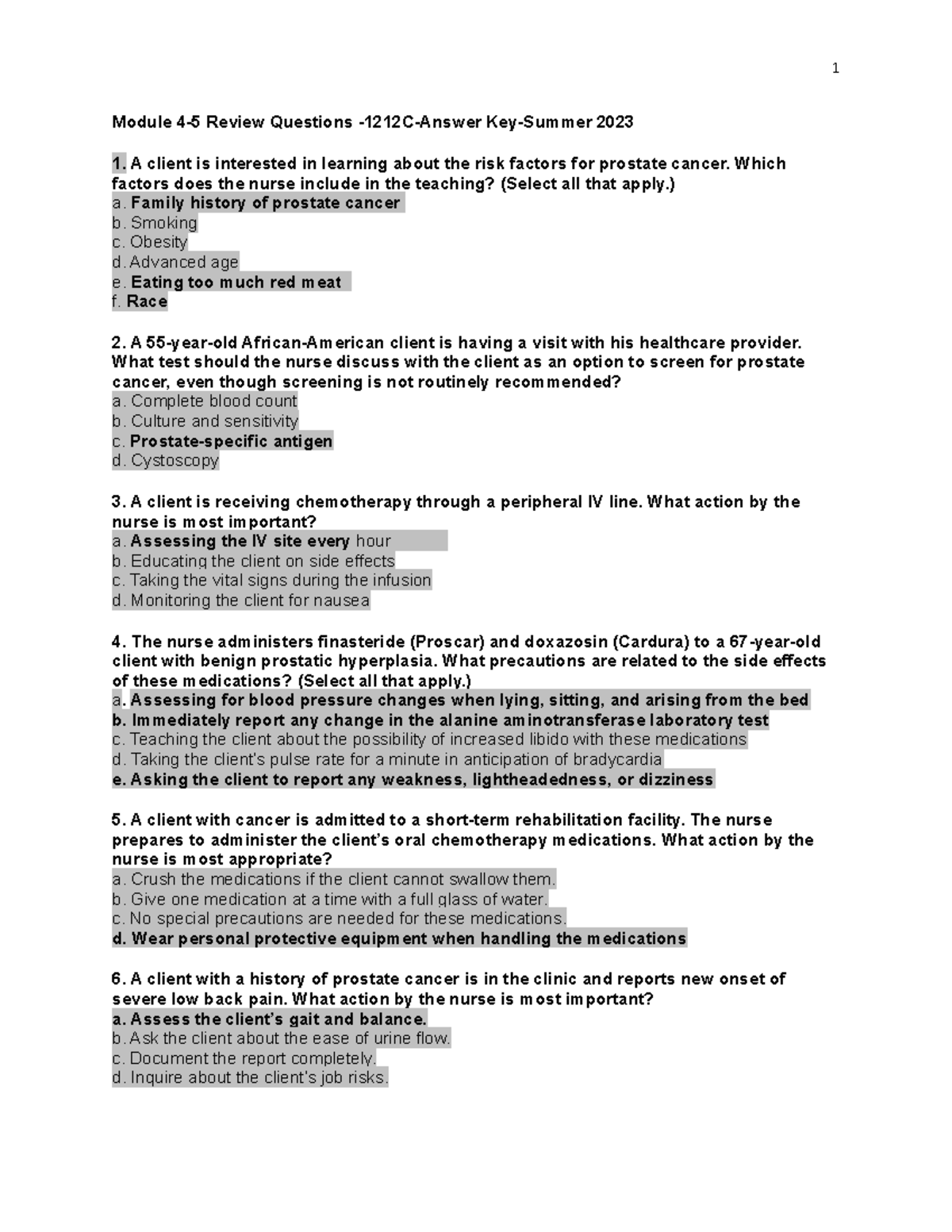 Module 4-5 Review Questions - 1212C Answer Key (Summer 2023) - Studocu
