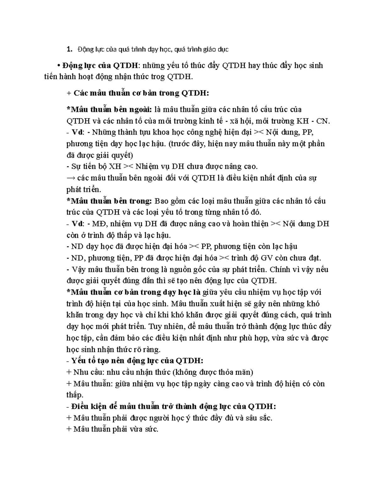 Động lực trong Quá trình Dạy học (QTDH): Phân tích và Giải pháp - Studocu