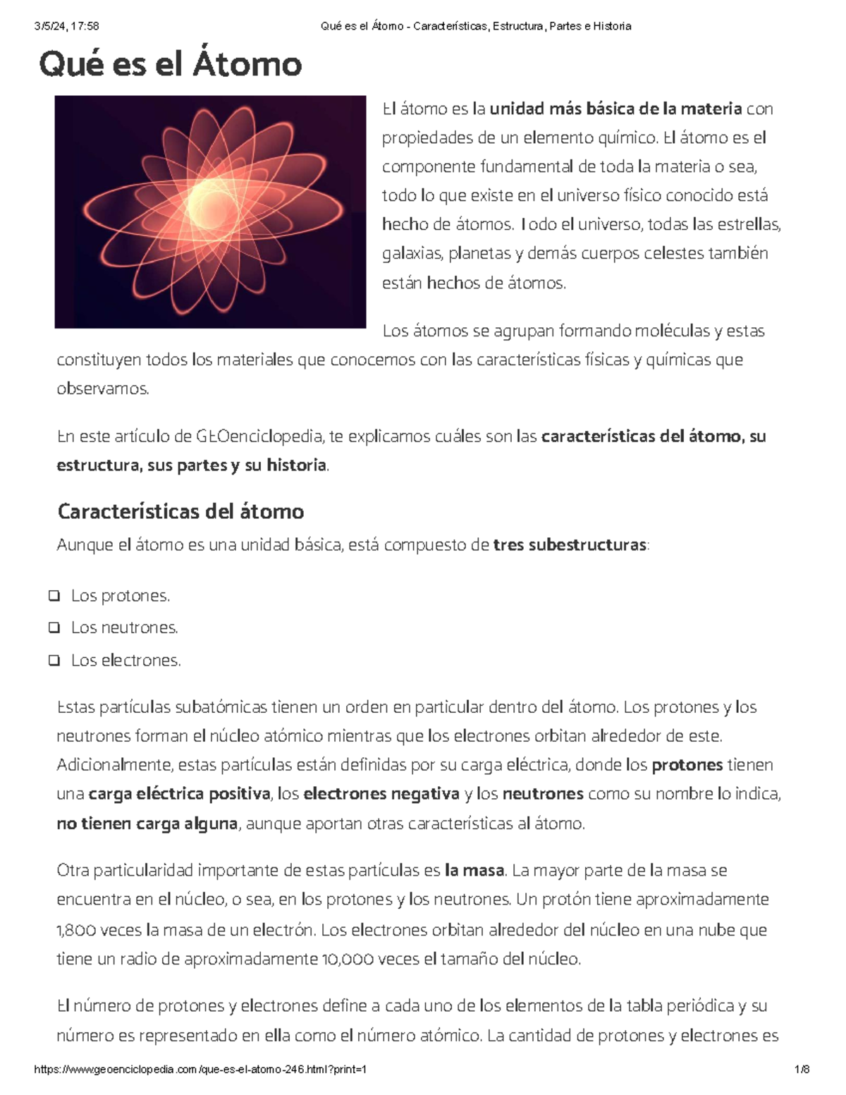 Características y Estructura del Átomo: Historia y Partes Esenciales ...