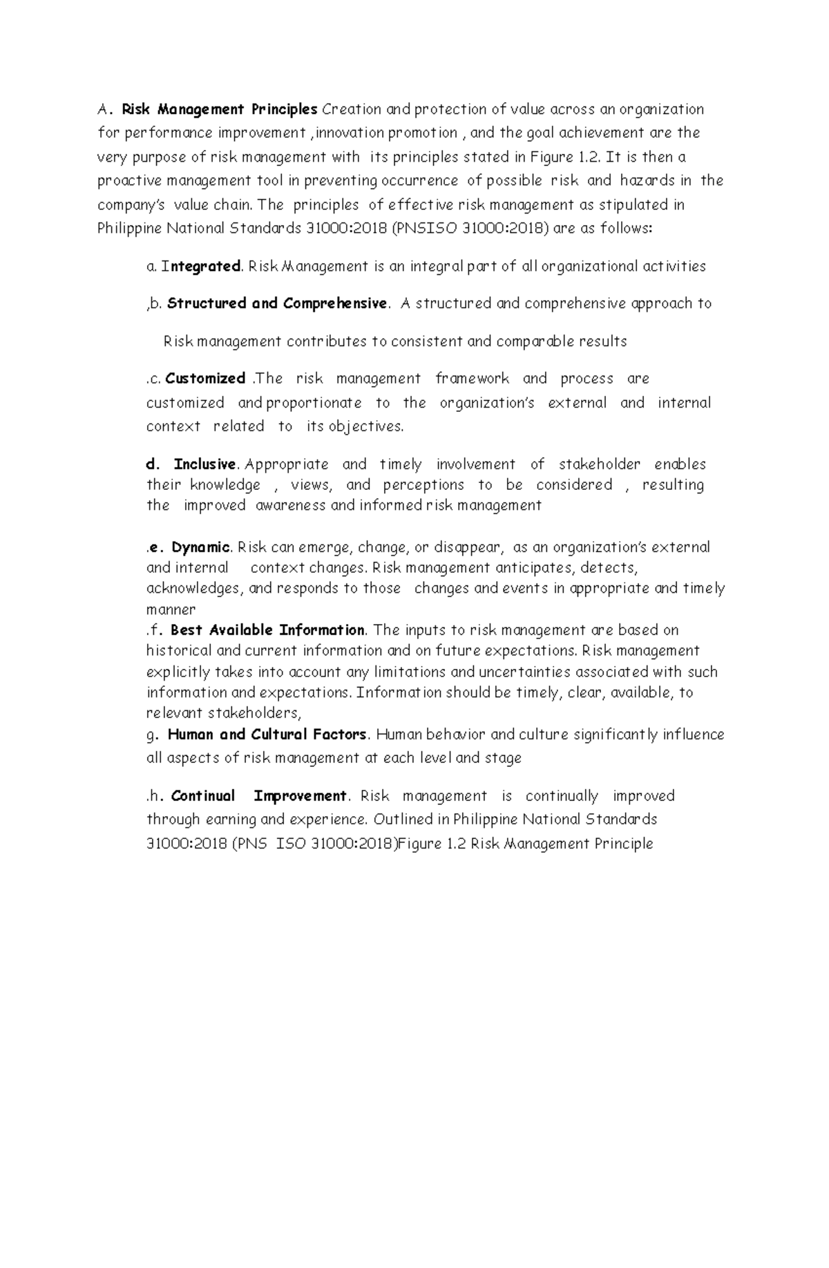 Risk management lesson 1 - A. Risk Management Principles Creation and ...
