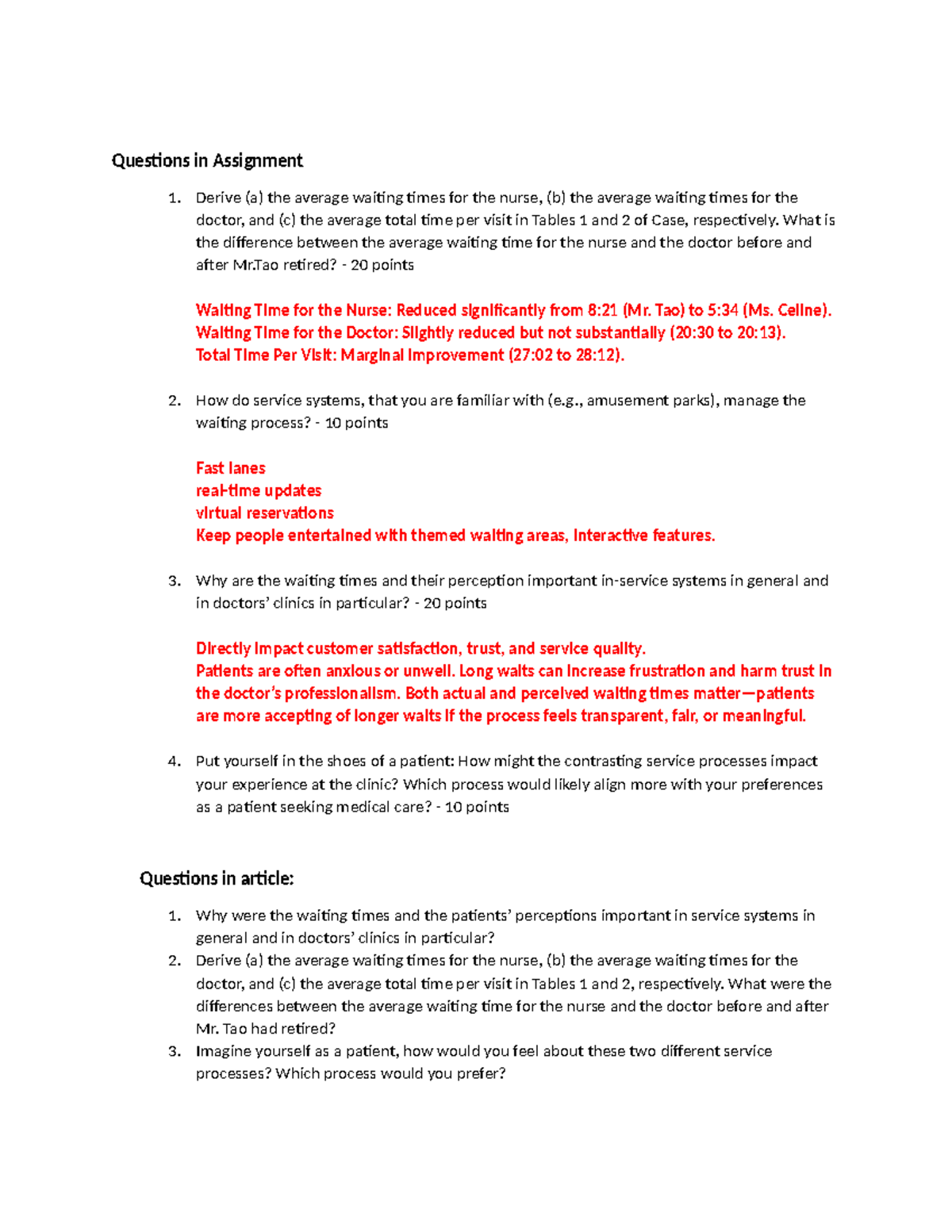 6528 Final Case Questions - Questions in Assignment 1. Derive (a) the ...