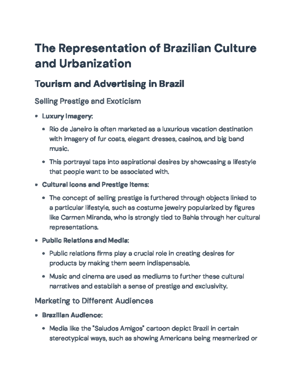 Migration, Urban Dynamics, and Cultural Representation in Brazil - The ...
