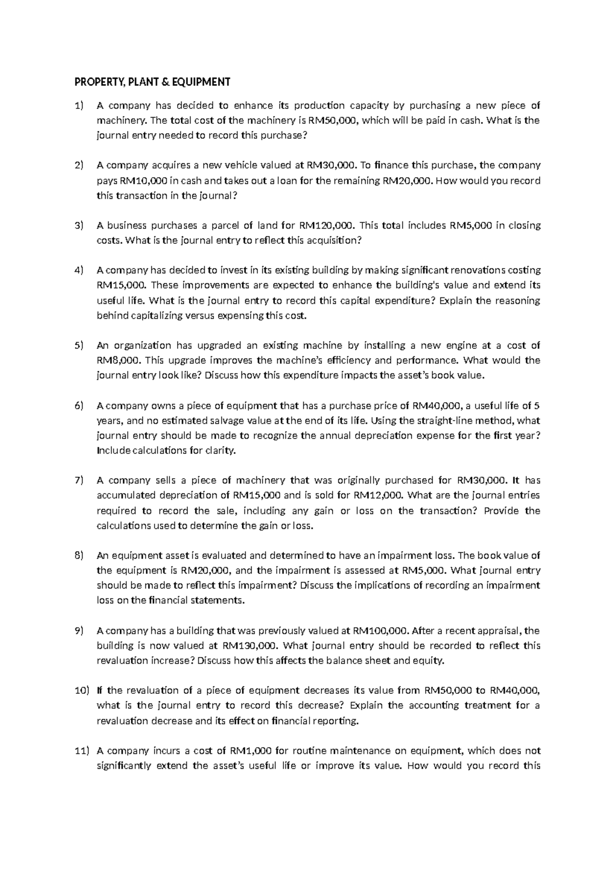 PPE - Double Entry Journal Entries Tutorial for Accounting - Studocu