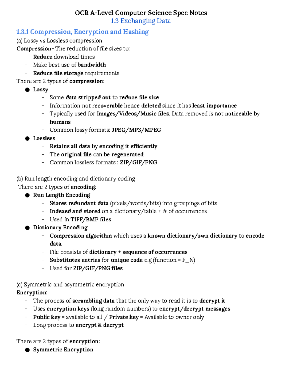 OCR A-Level Computer Science Notes: Data Exchange & Databases - Studocu