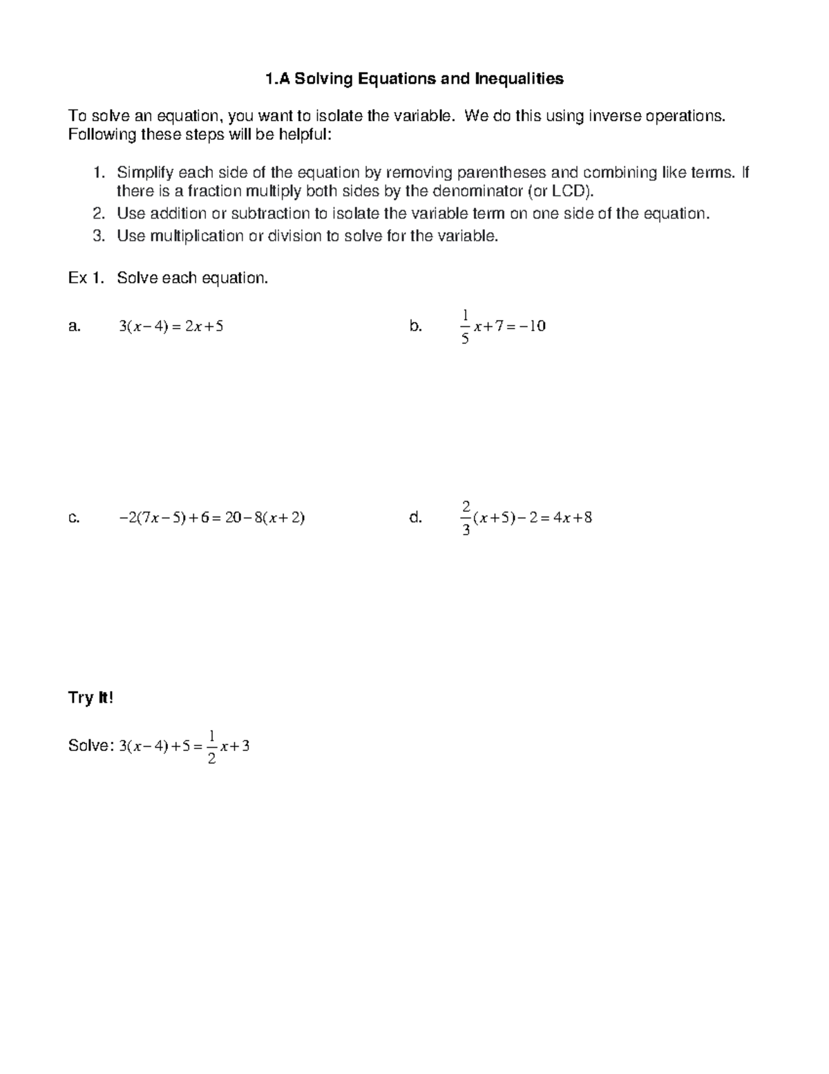 Understanding Functions: Solving Equations & Inequalities (Unit 2) - Studocu