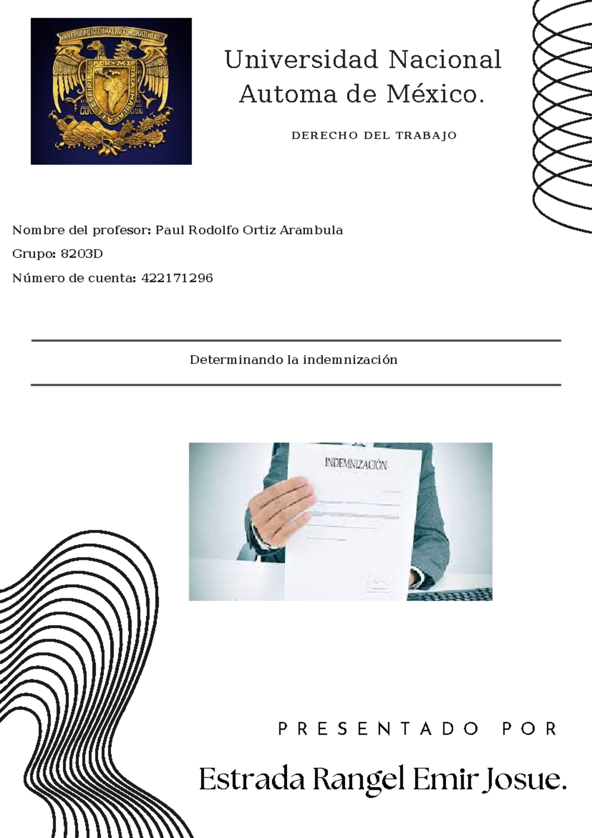 Estradae a2u8 DT - resuem - Universidad Nacional Automa de México. D E R E C H O D E L T R A B A ...