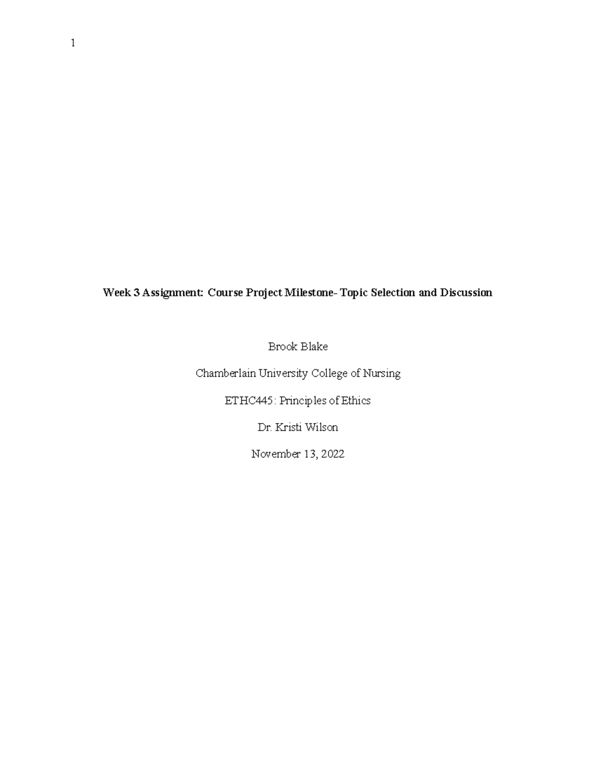 Ethics Week 3 Assignment - Week 3 Assignment: Course Project Milestone ...