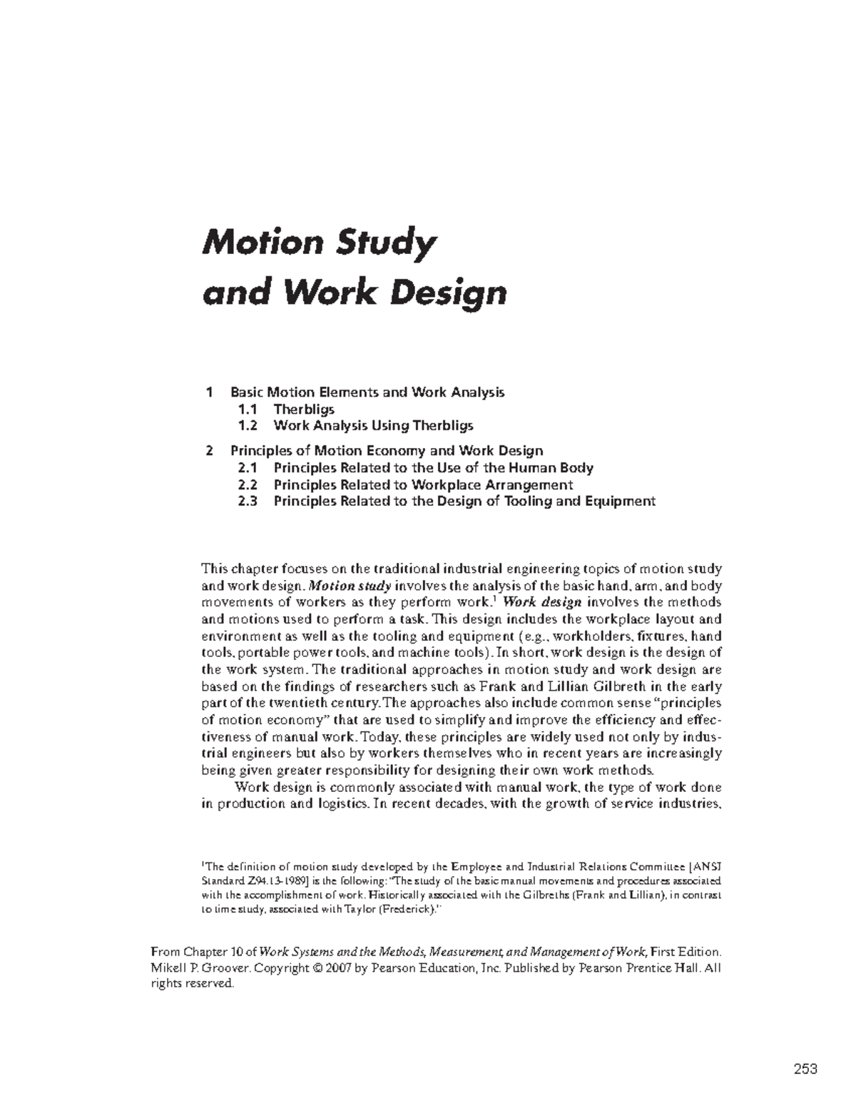 Motion Study and Work Design: Analyzing Therbligs and Principles of ...