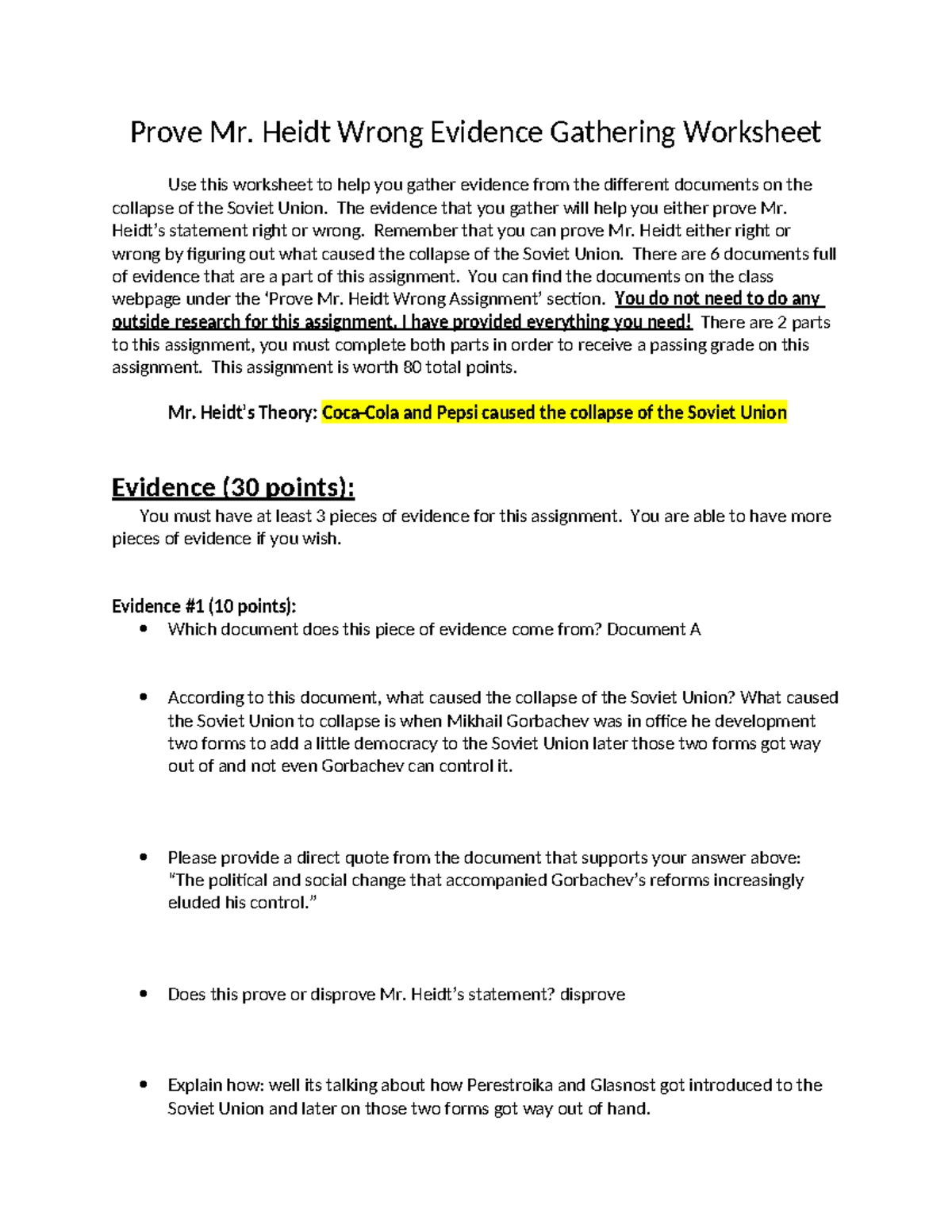 Prove Mr. Heidt Wrong: Evidence Gathering on Soviet Union Collapse ...