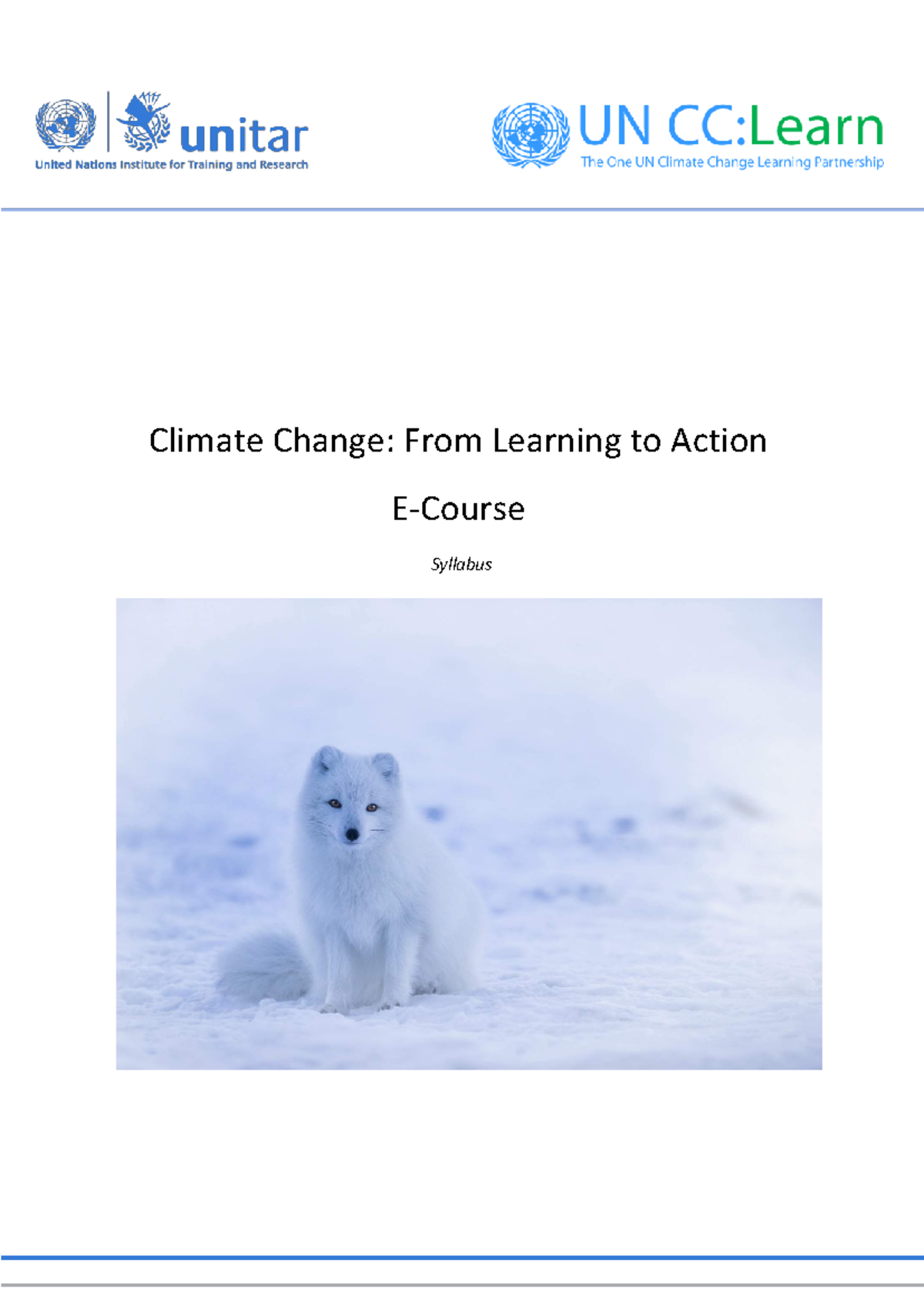 Syllabus Climate Change-From Learning to Action - Climate Change: From ...