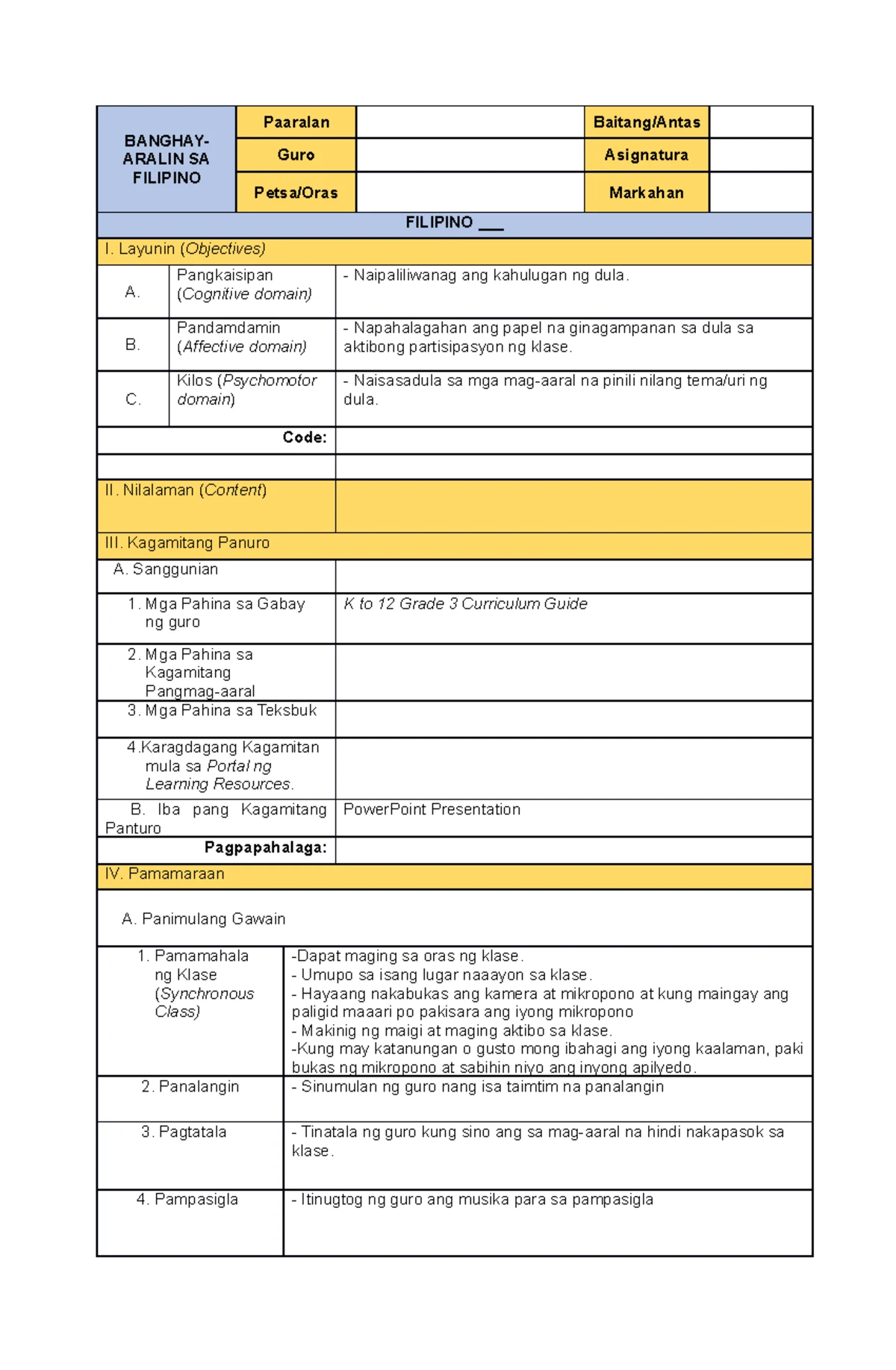 FIL 7 Timeline ng Aralin: Paggawa ng Timeline sa Filipino 5 - Studocu