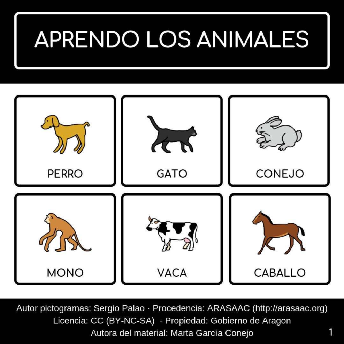 APRENDQO LOS ANIMALES - VOCABULARIO Y PICTOGRAMAS - Studocu