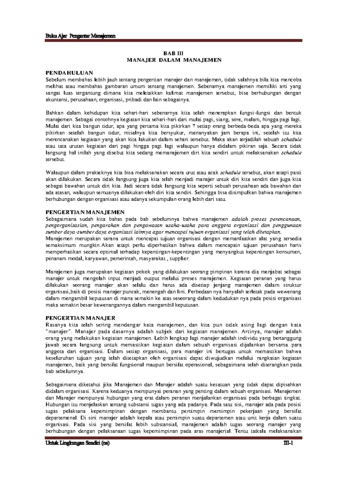 Modul 3 - Peran dan Kualifikasi Manajer dalam Manajemen - Studocu
