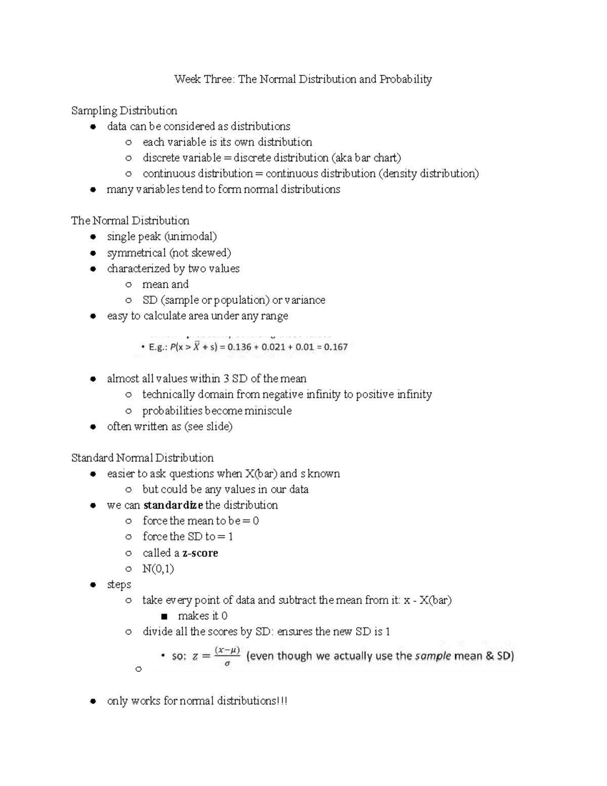PS296 - Week 3: Normal Distribution & Probability Sampling - Studocu