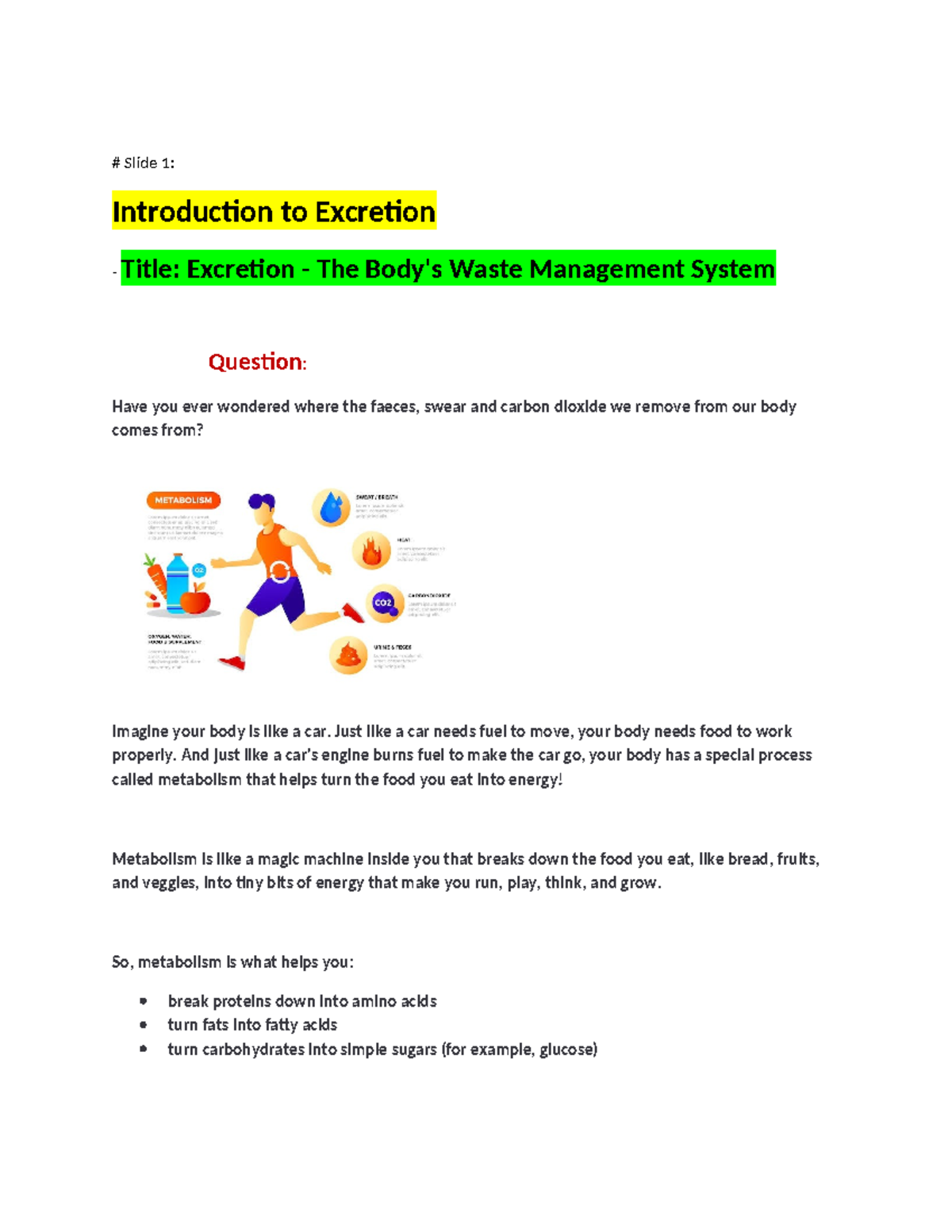 Excretion in Humans: Understanding the Waste Management System (Year 11 ...
