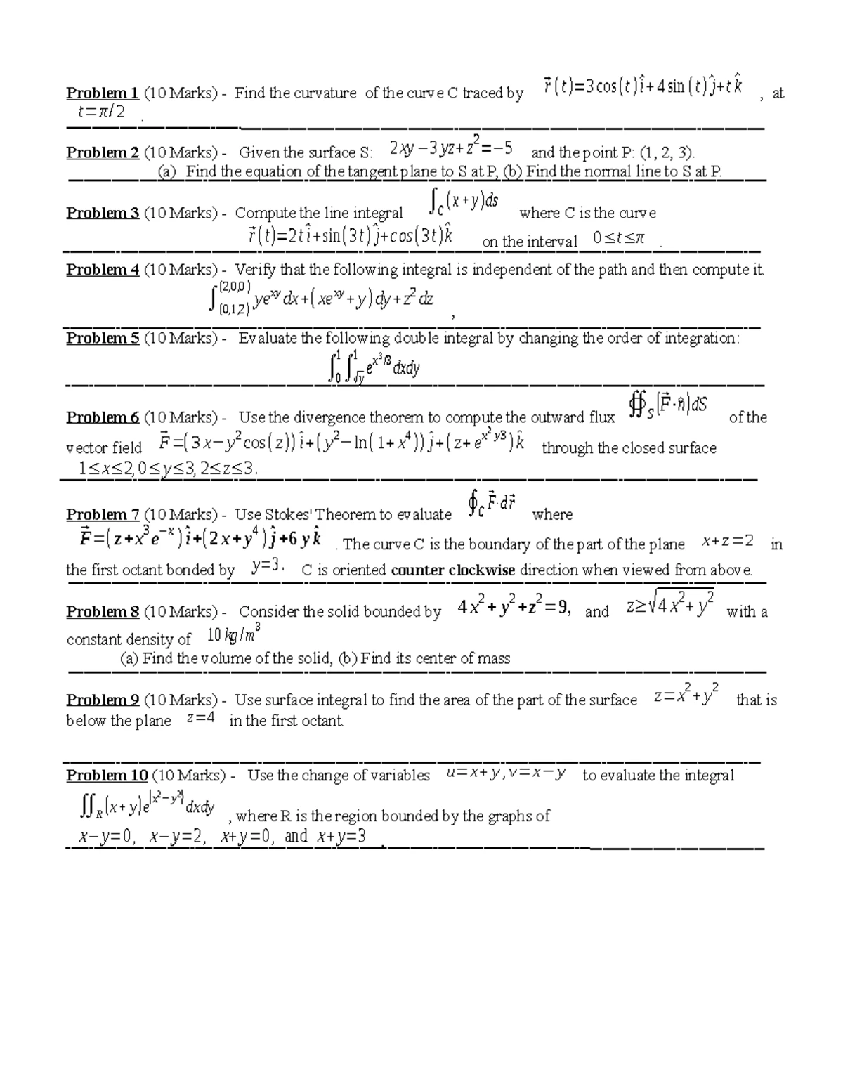 ENGR 233 Practice Final Exam - Sample Questions and Solutions - Studocu