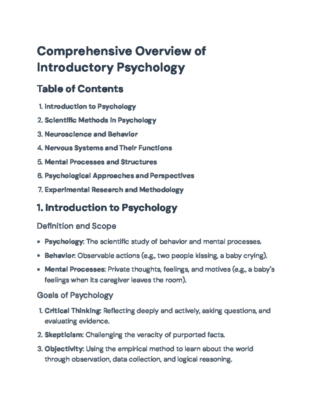 Introductory Psychology (PSY 101): Key Concepts & Research Methods ...