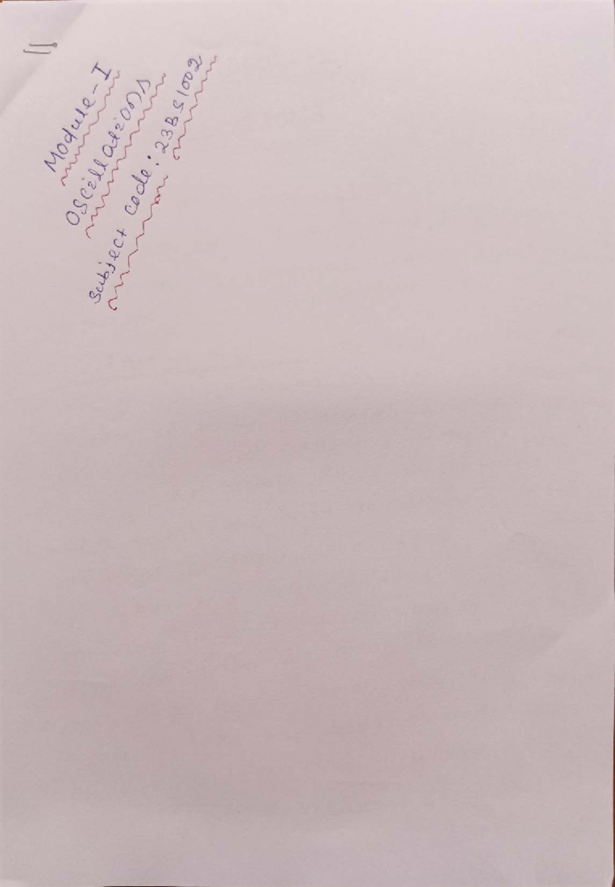 Module 1: Oscillations in Physics (23BS1002) - Key Concepts and ...