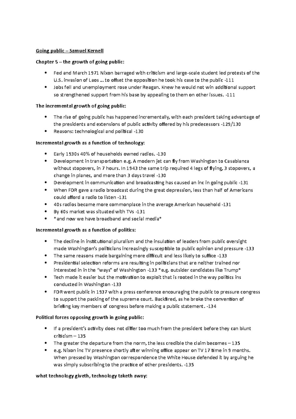 Going public chapter 5 summary - Going public – Samuel Kernell Chapter ...