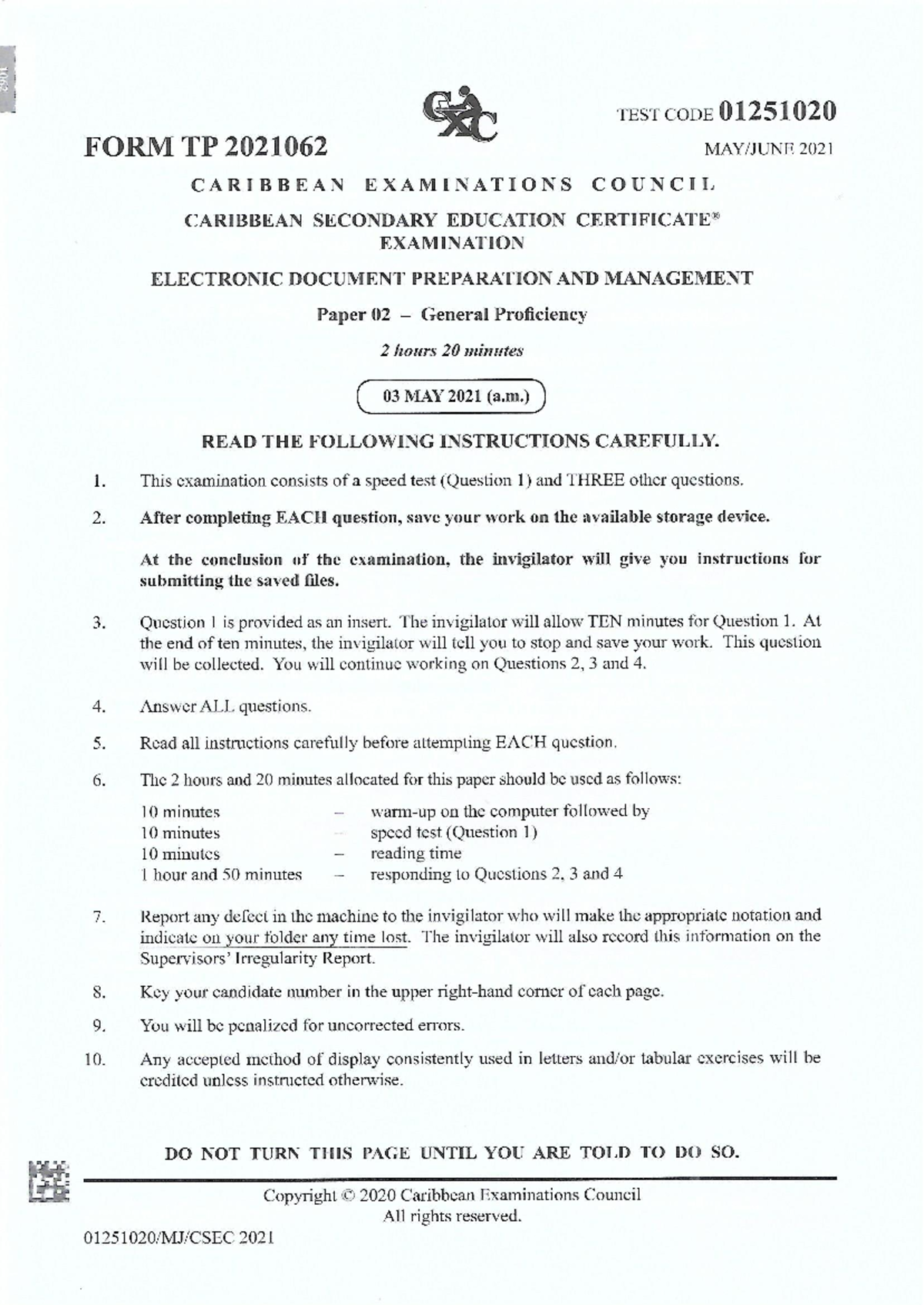 2021 P2 - EDPM Past Paper 1 Analysis and Solutions - Studocu