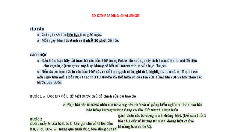 30-Day Reading Challenge: Enhance Your Learning Journey - Studocu