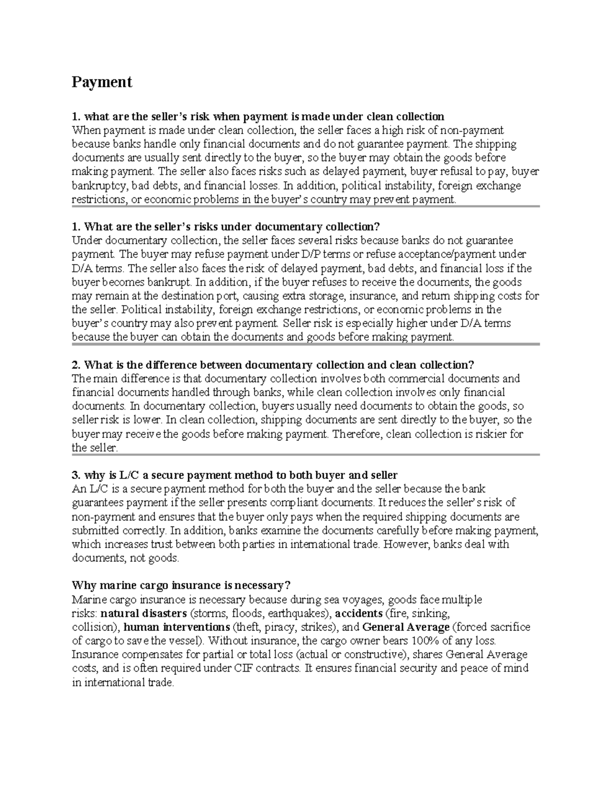 Payment Risks and Methods in International Trade: A Study on UCP 600 ...